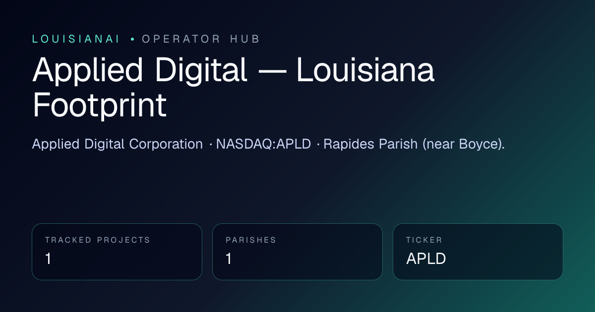 Applied Digital in Louisiana — Every Data Center Project | LouisianAI